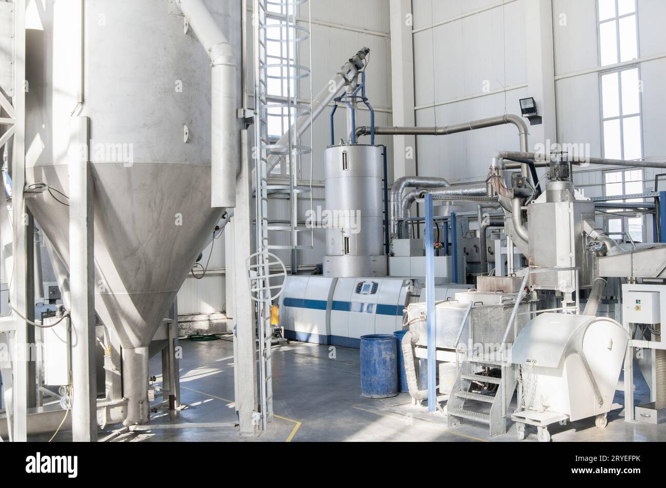 Factory for the production of pet plastic granules. plant of PET ...