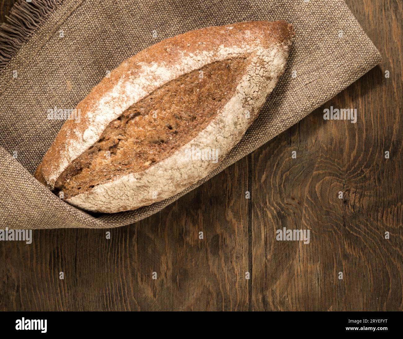 Loaf of bread top view Stock Photo - Alamy