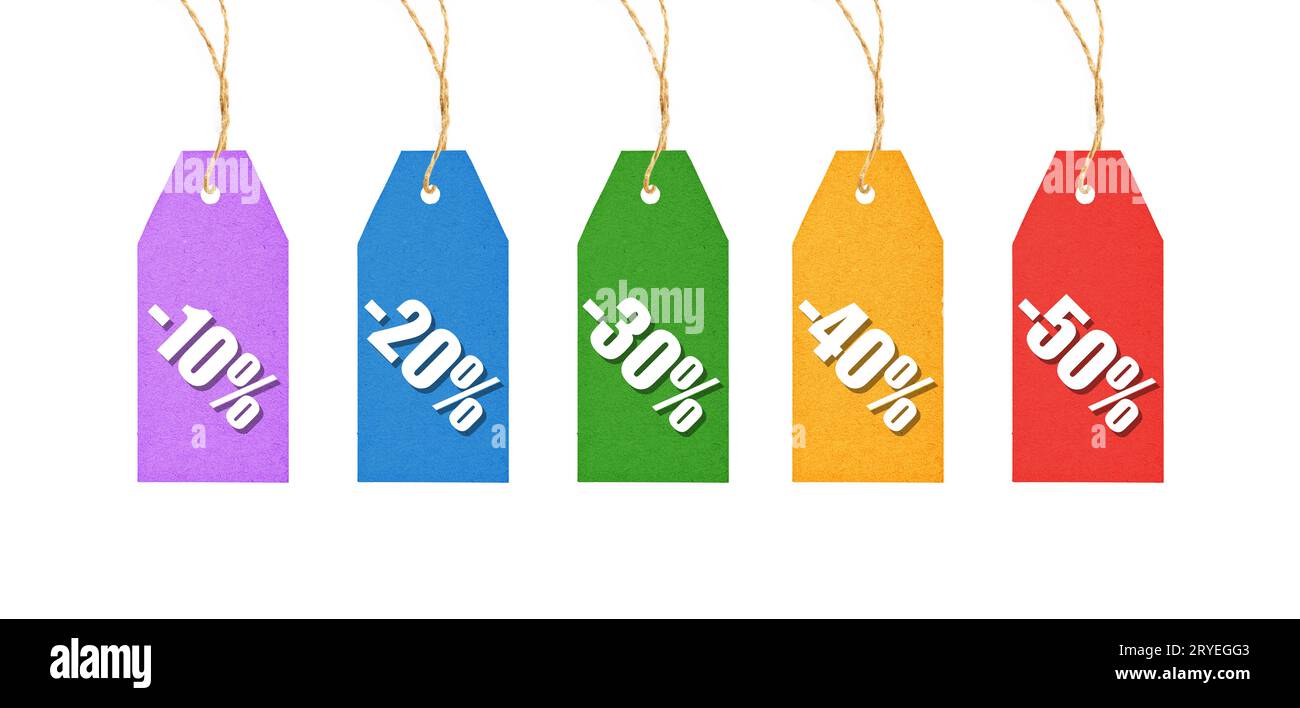 Red tags hanging on Cut Out Stock Images & Pictures - Alamy