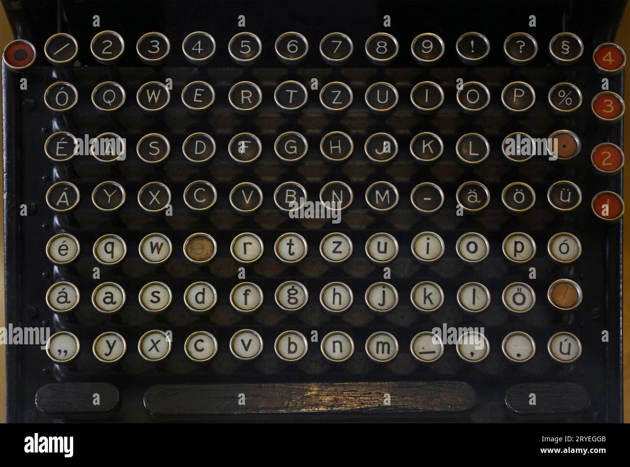 Keyboard of old vintage typewriter close up Stock Photo - Alamy