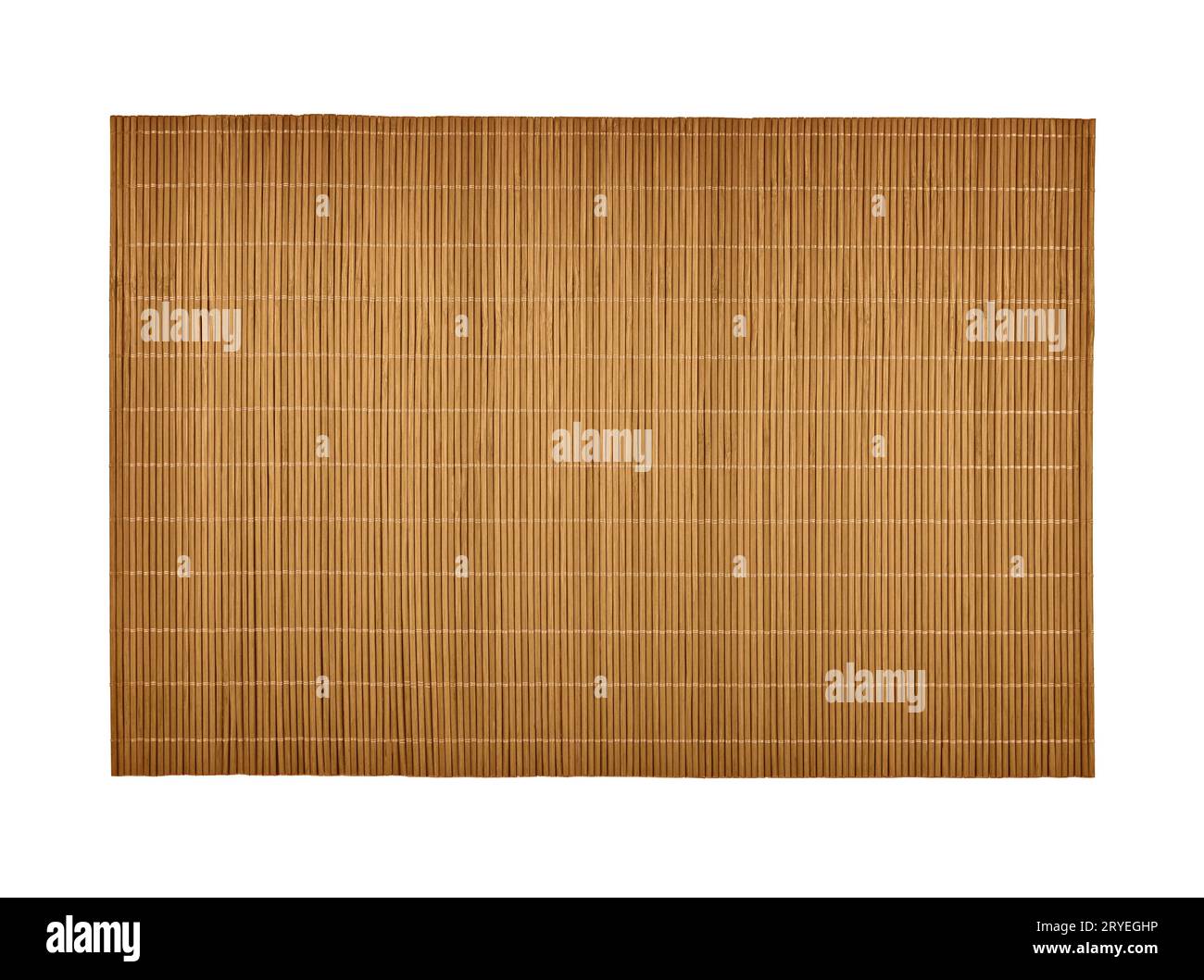 Brown bamboo wood mat on white Stock Photo - Alamy