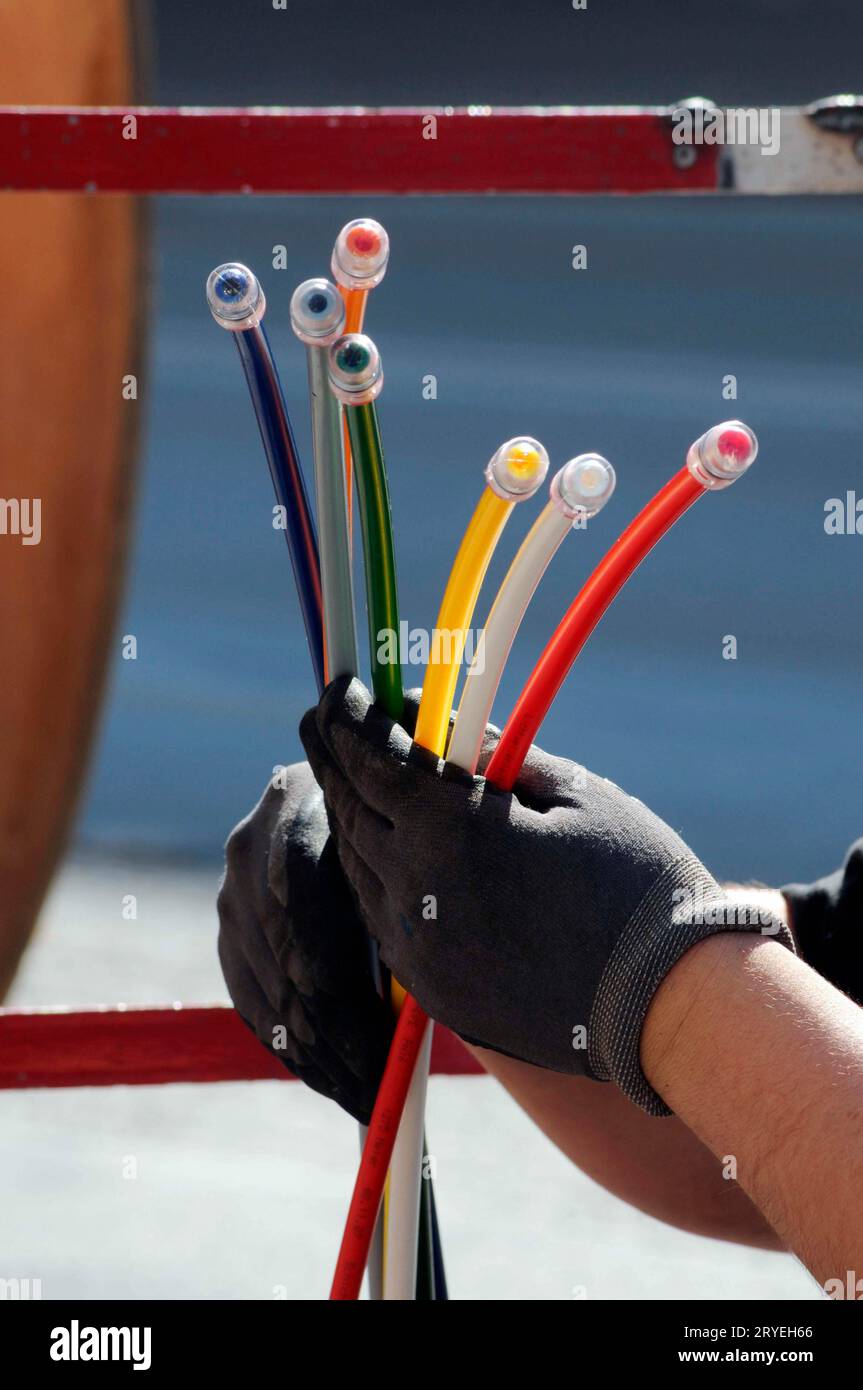 Fiber optic cable construction work hi-res stock photography and images ...