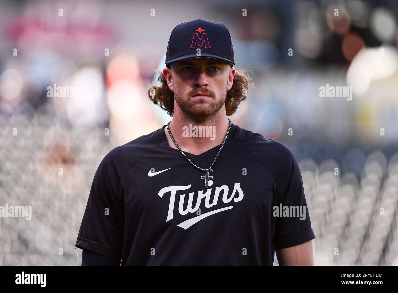 Minnesota Twins starting pitcher Chris Paddack walks off the field ...
