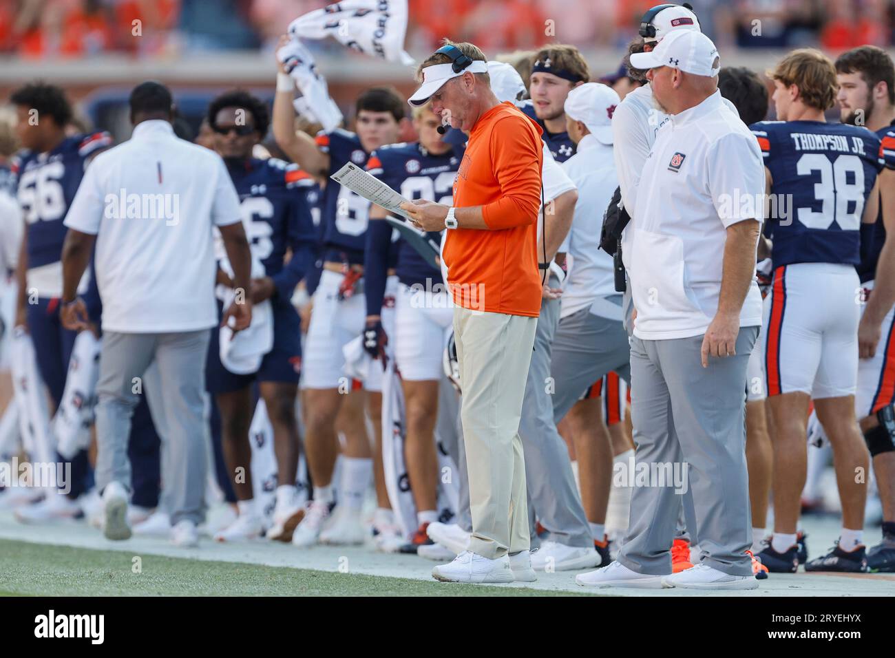 Auburn football head coach Hugh Freeze on the sideline during the ...