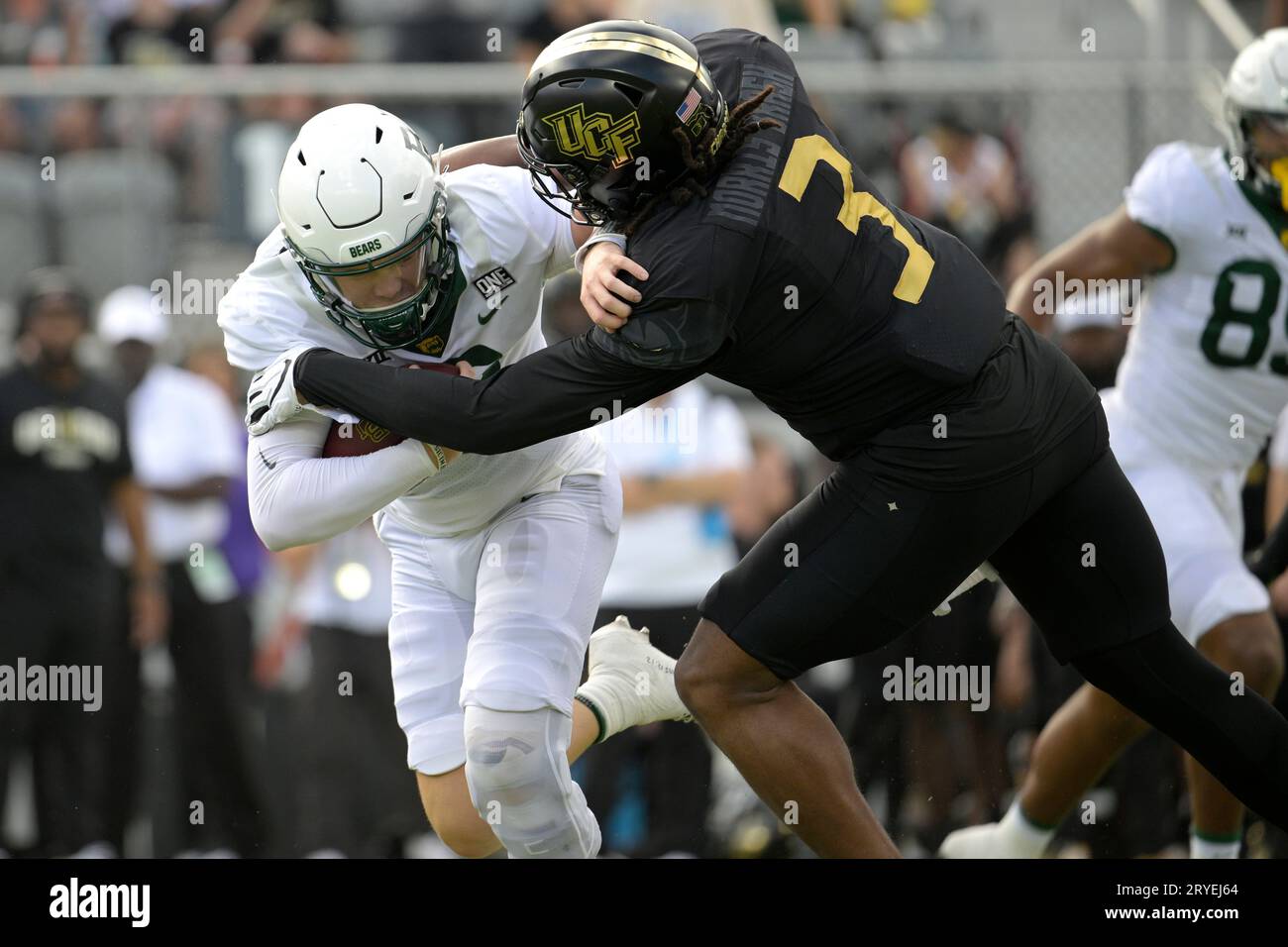 Baylor Bears quarterback Blake Shapen (12) is sacked by Central Florida ...