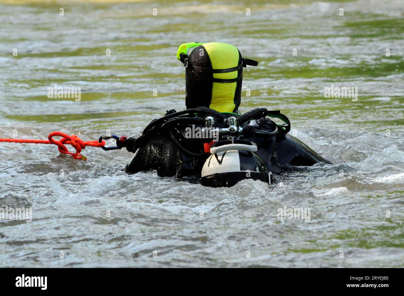 Fire department rescue diver in water Stock Photo - Alamy