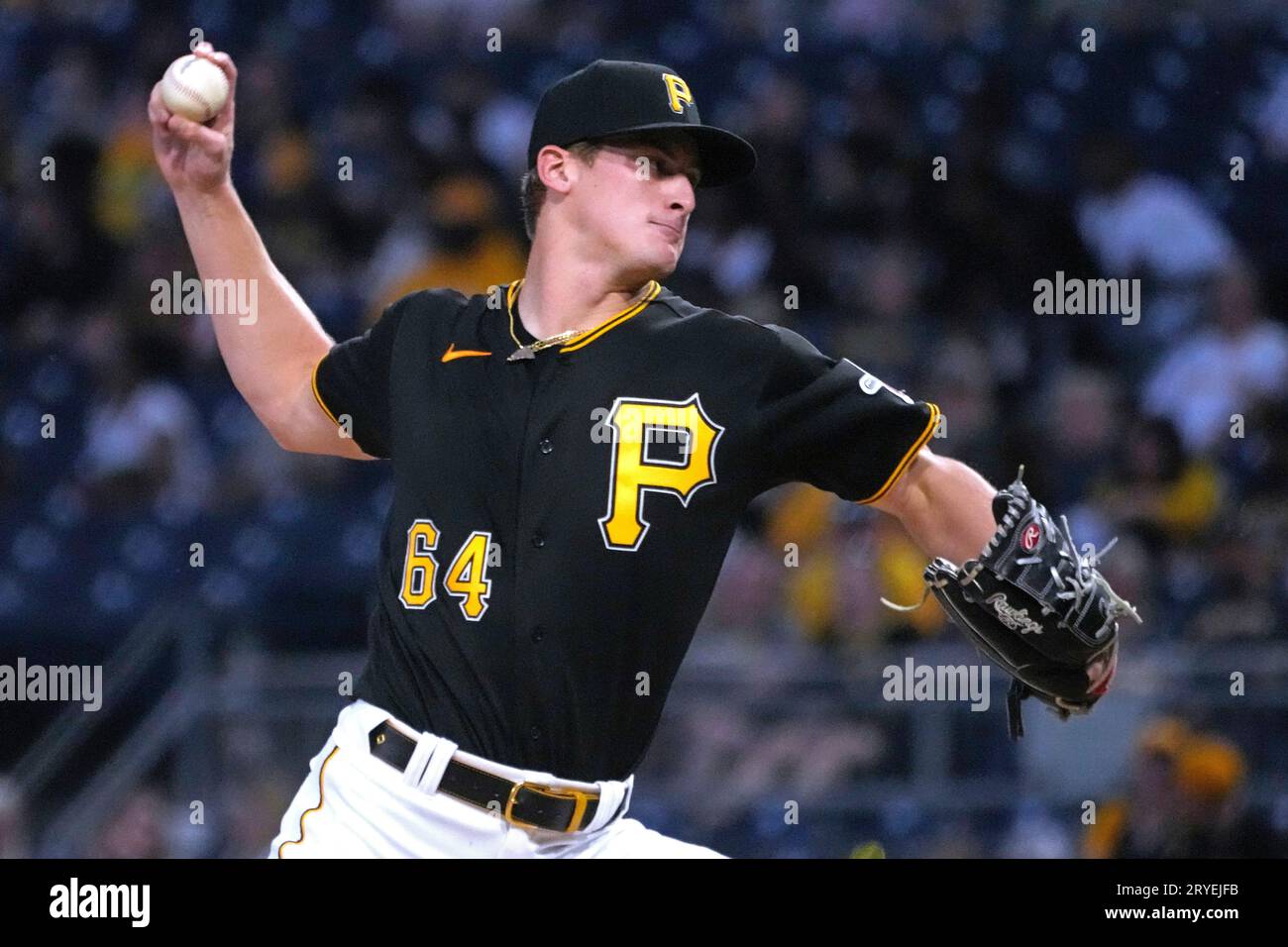Pittsburgh Pirates starting pitcher Quinn Priester delivers during the ...