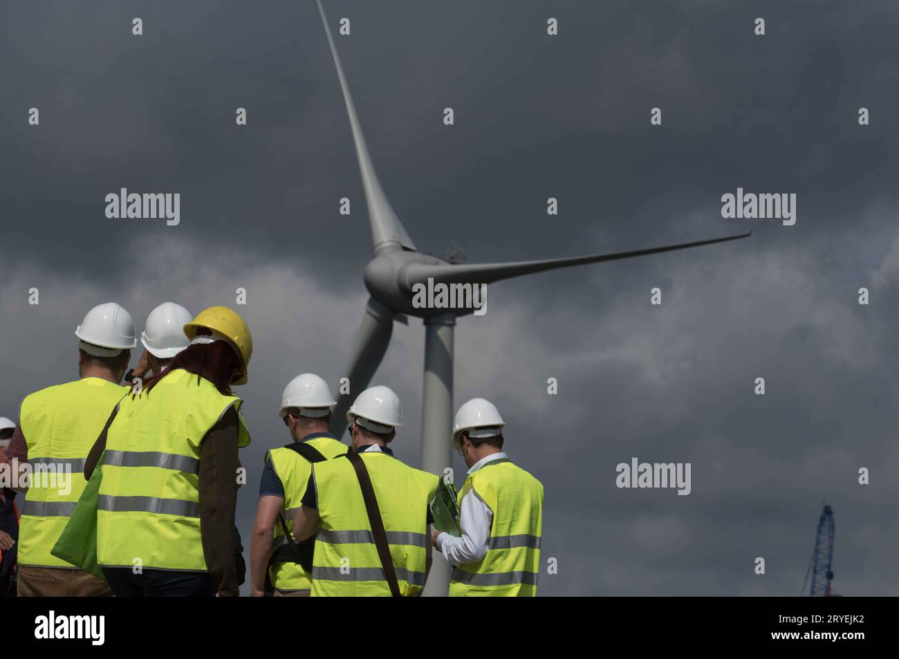 Construction site wind power plants in wind farm Stock Photo - Alamy