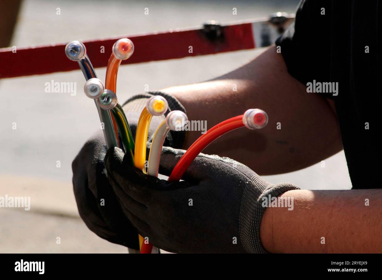 Installation of cable fiber optic network hi-res stock photography and ...