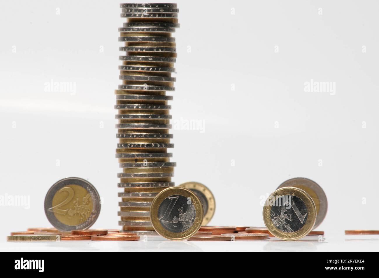 Money pile, coin pile, euro, cash Stock Photo - Alamy