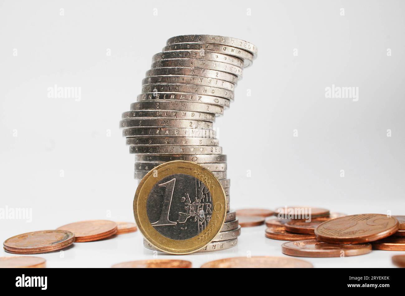 Money pile, coin pile, euro, cash Stock Photo - Alamy