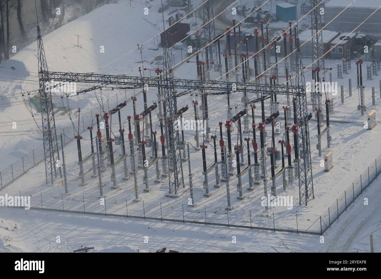A transformer substation in winter Stock Photo - Alamy