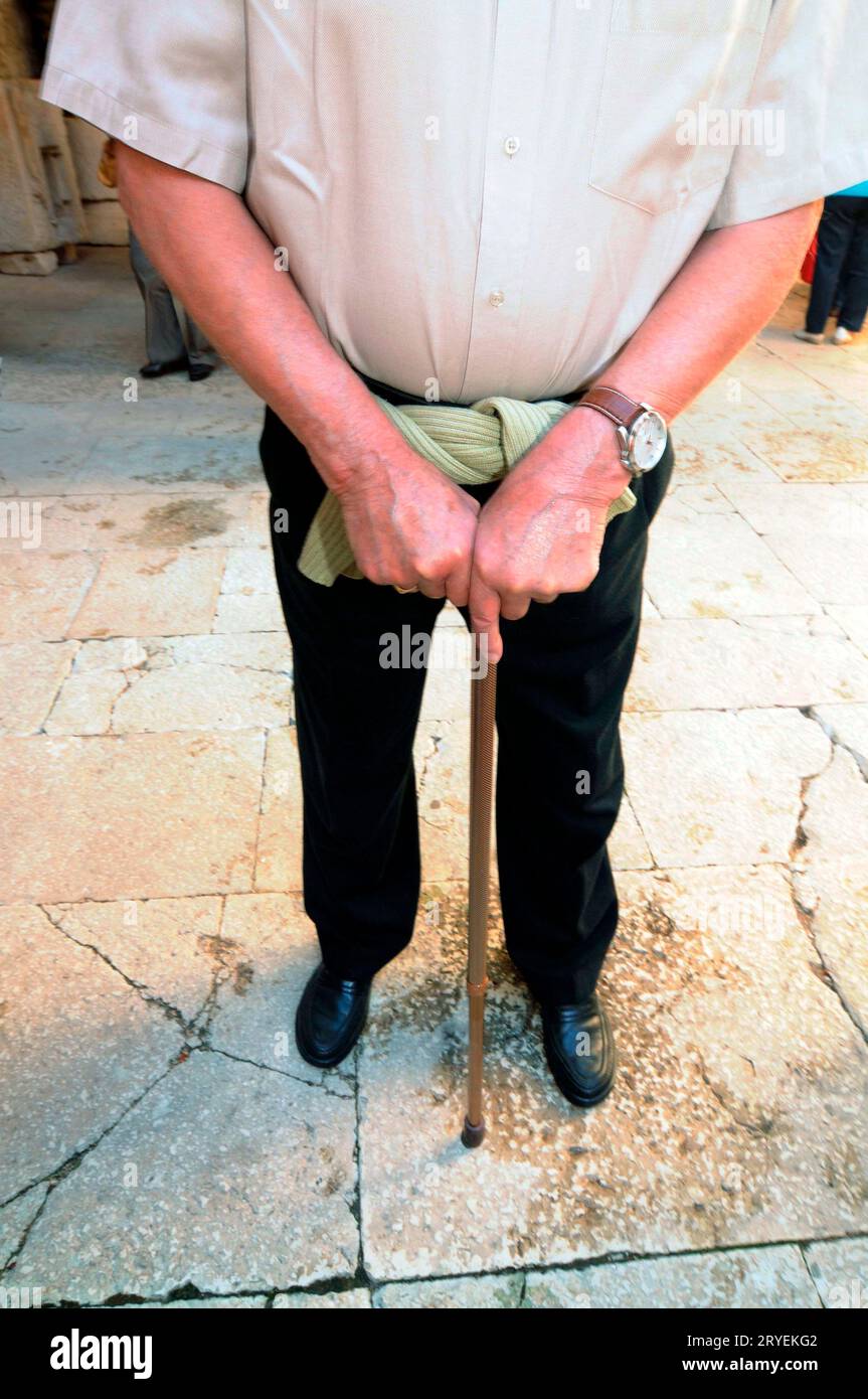 Old man with stick hi-res stock photography and images - Alamy