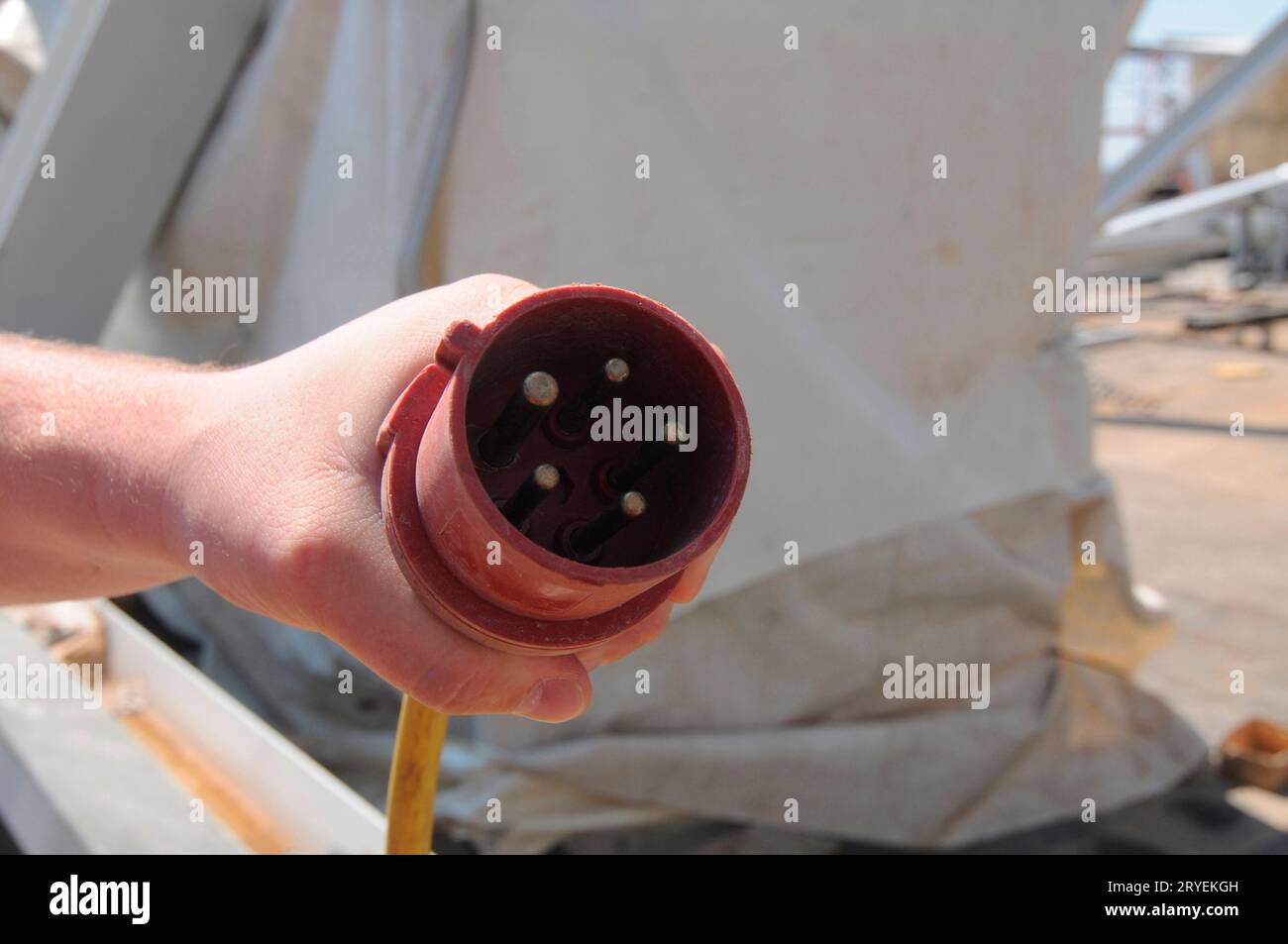 Heavy current power plug and cable Stock Photo - Alamy