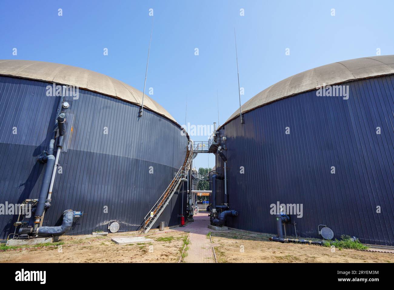 Biogas anaerobic fermentation tank at a biogas power station Stock ...