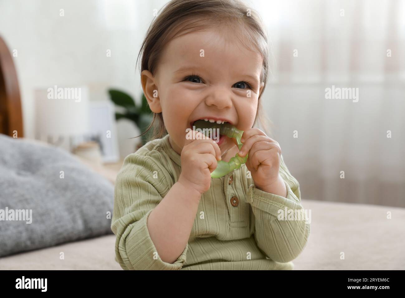 Baby smile teething hi-res stock photography and images - Alamy