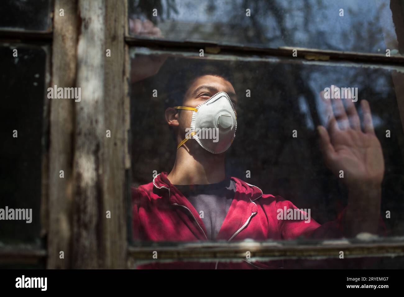 Man in home isolation Stock Photo - Alamy