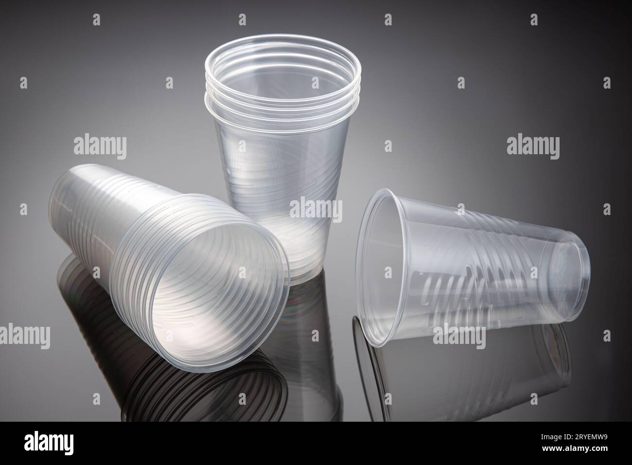 Set of new empty Plastic cups Stock Photo - Alamy