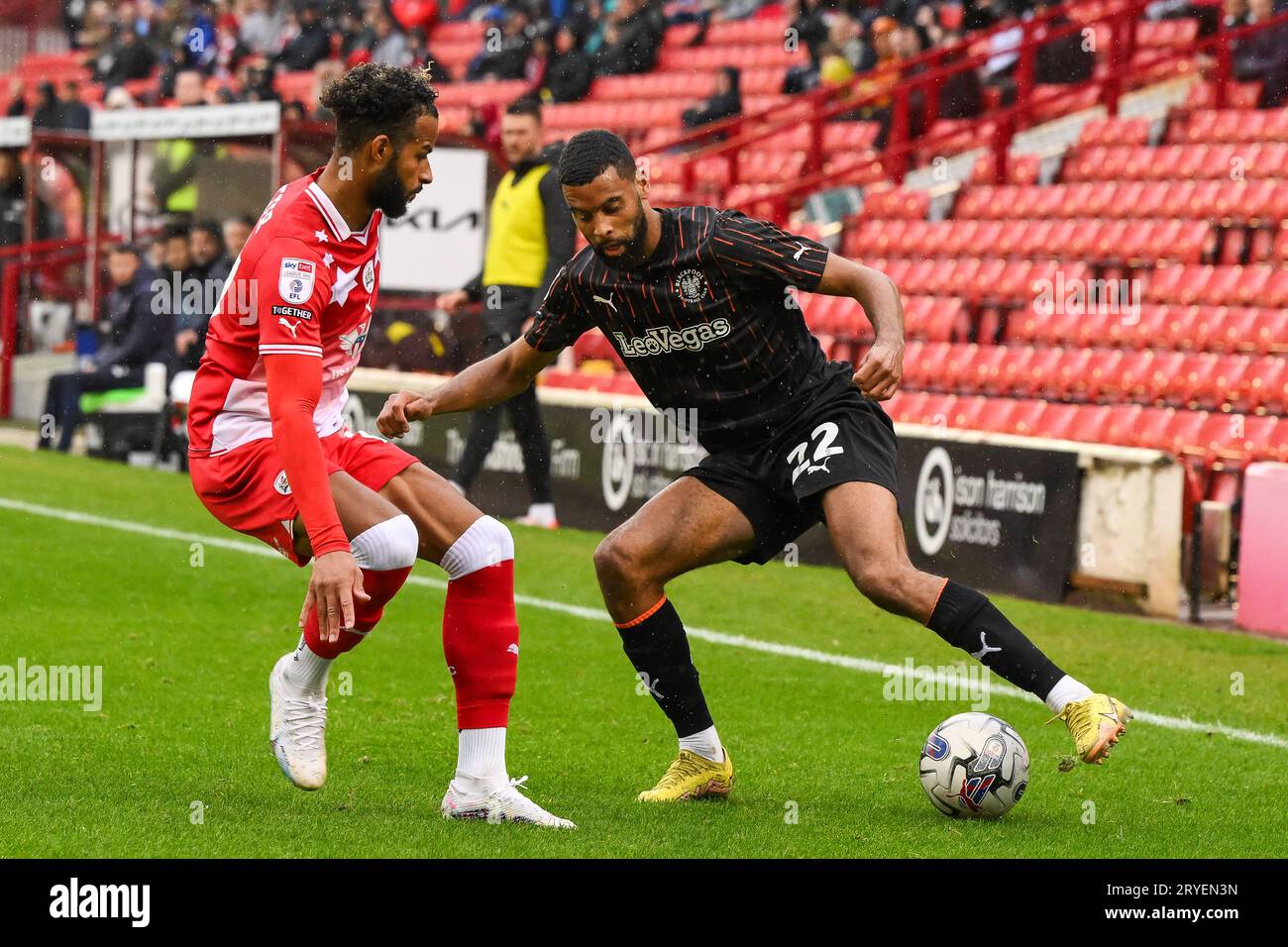 CJ Hamilton #22 of Blackpool in action during the Sky Bet League 1 ...