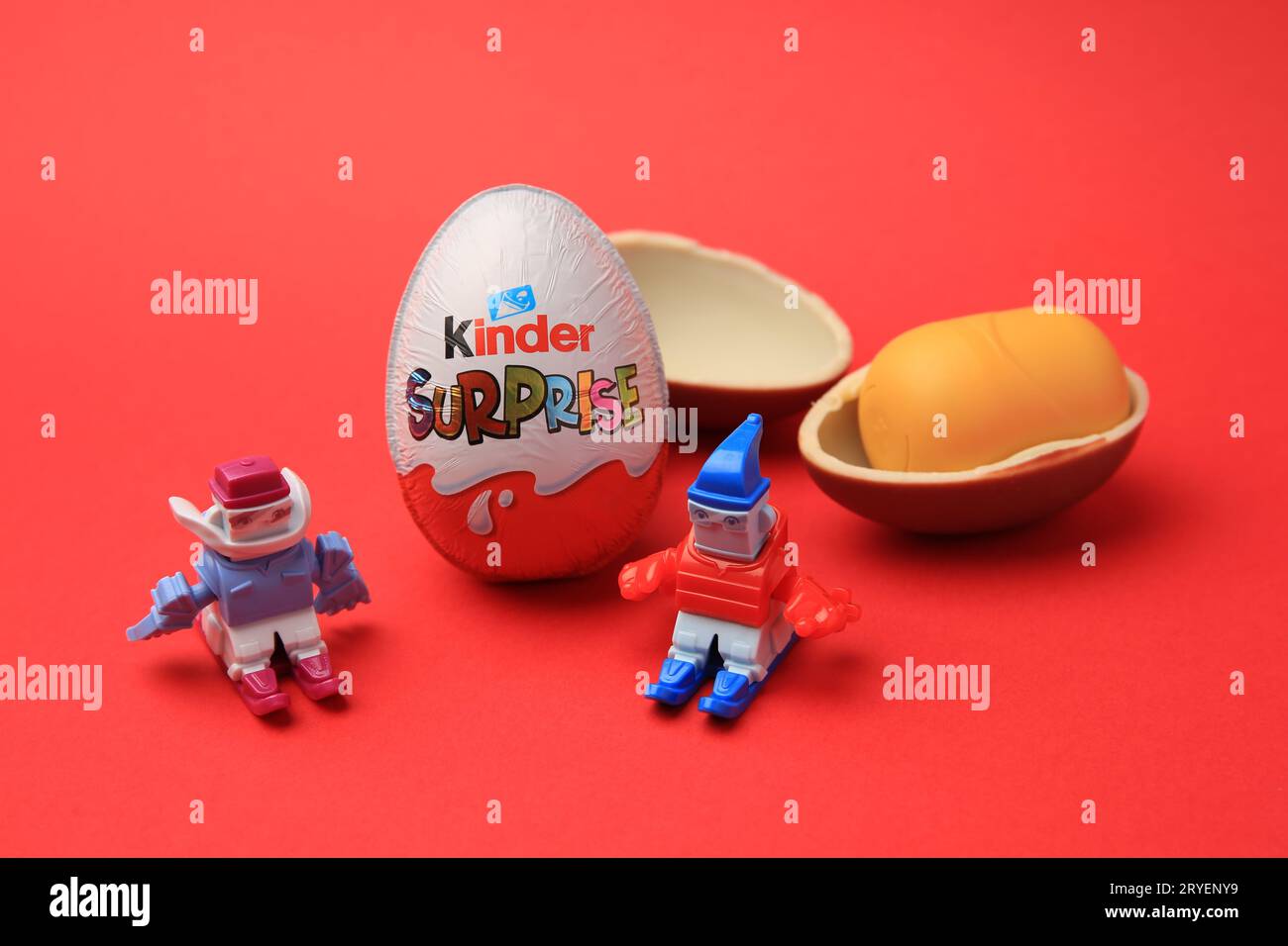 Sveti Vlas, Bulgaria - June 29, 2023: Kinder Surprise Eggs, plastic ...