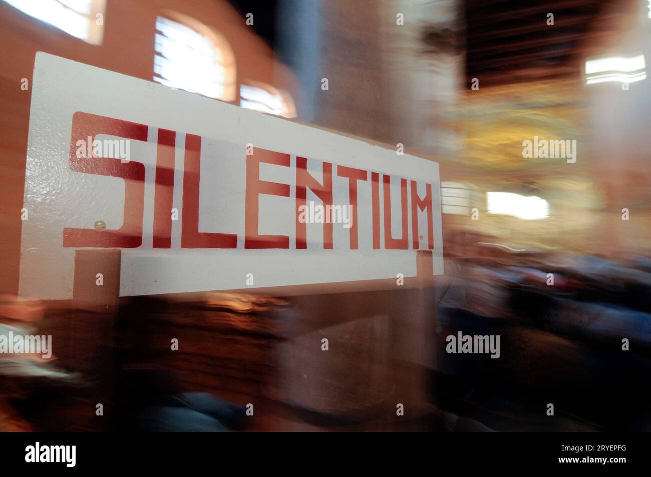 Silentium sign, request to be quiet Stock Photo - Alamy