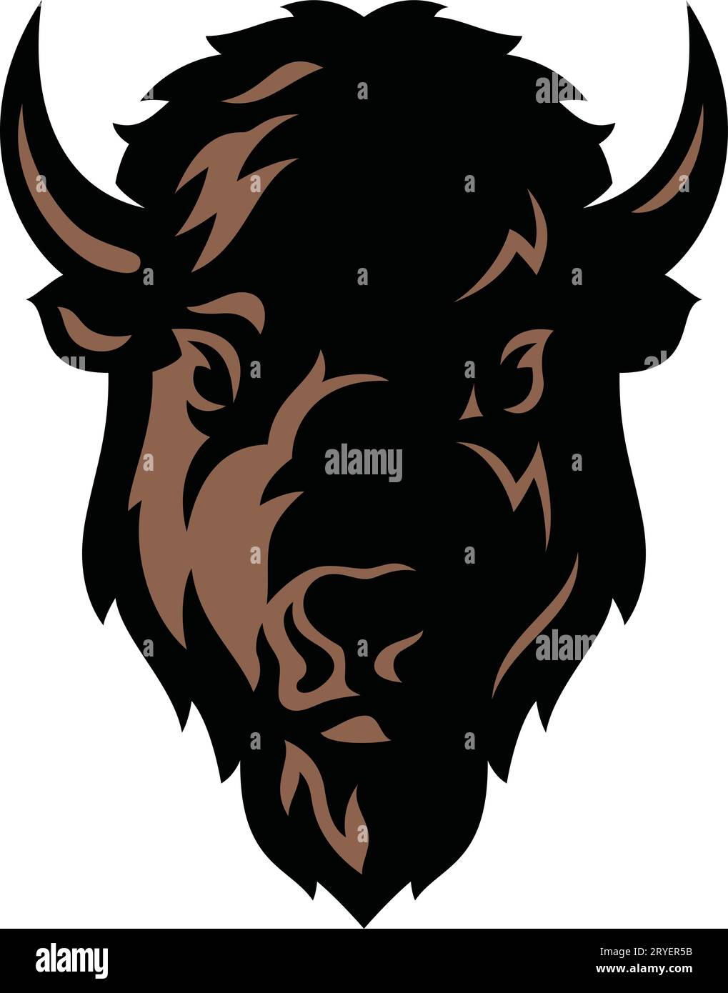 Illustration of American Bison Head Stock Vector Image & Art - Alamy