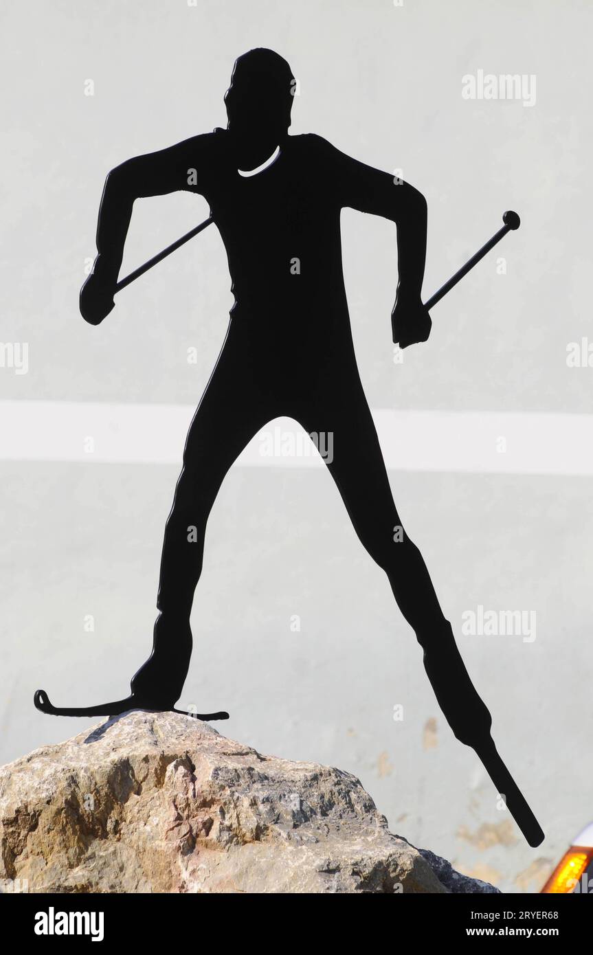 Cross-country skiing symbol figure Stock Photo - Alamy