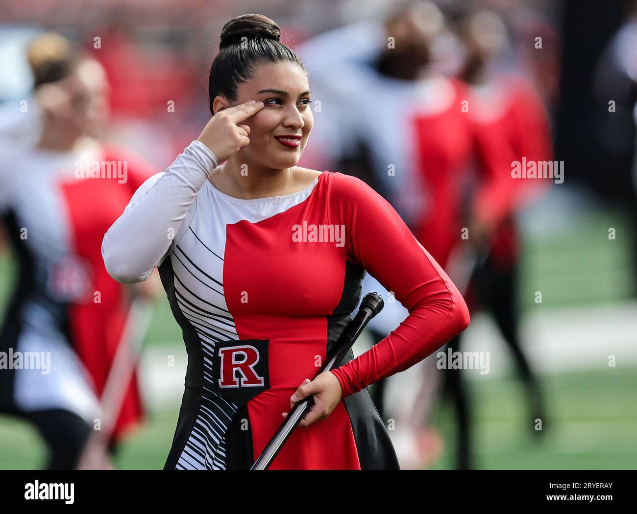 Piscataway, NJ, USA. 30th Sep, 2023. A member of the Rutgers color ...