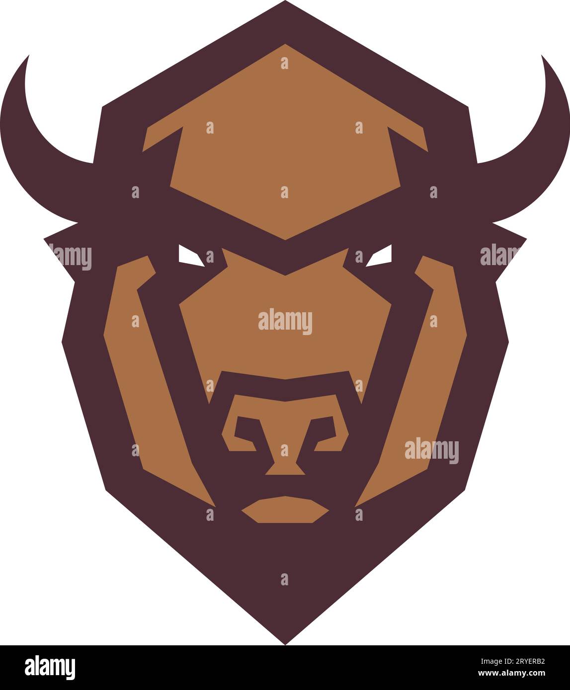Illustration head bison hi-res stock photography and images - Alamy