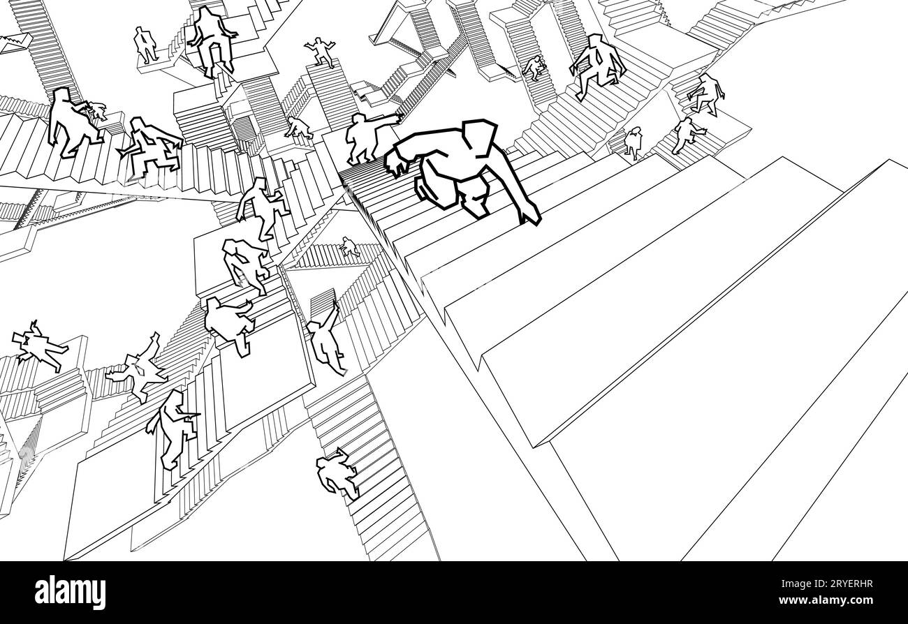 Labyrinth of stairs Stock Photo - Alamy