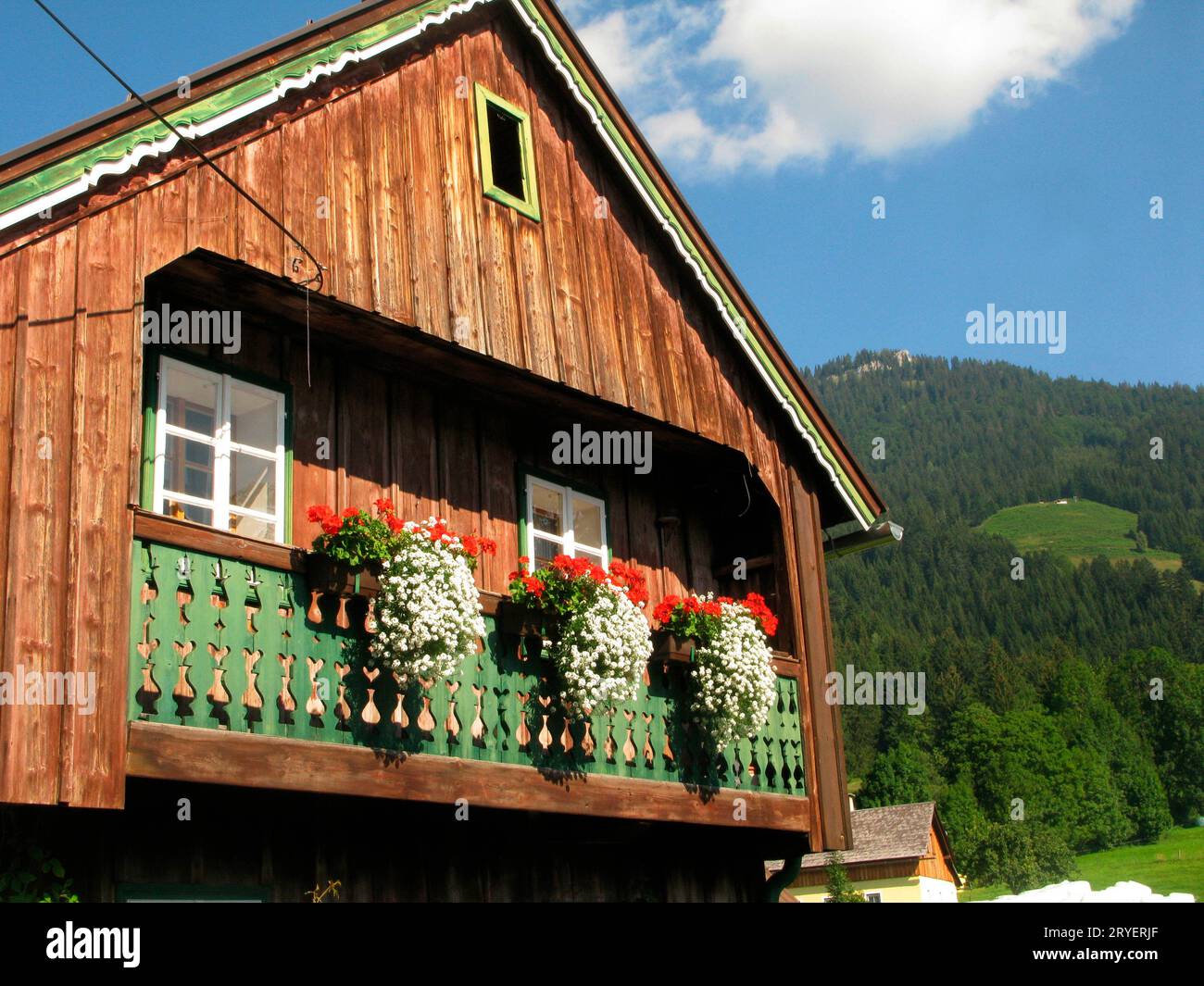 Typical house in ausseerland, austria Stock Photo - Alamy