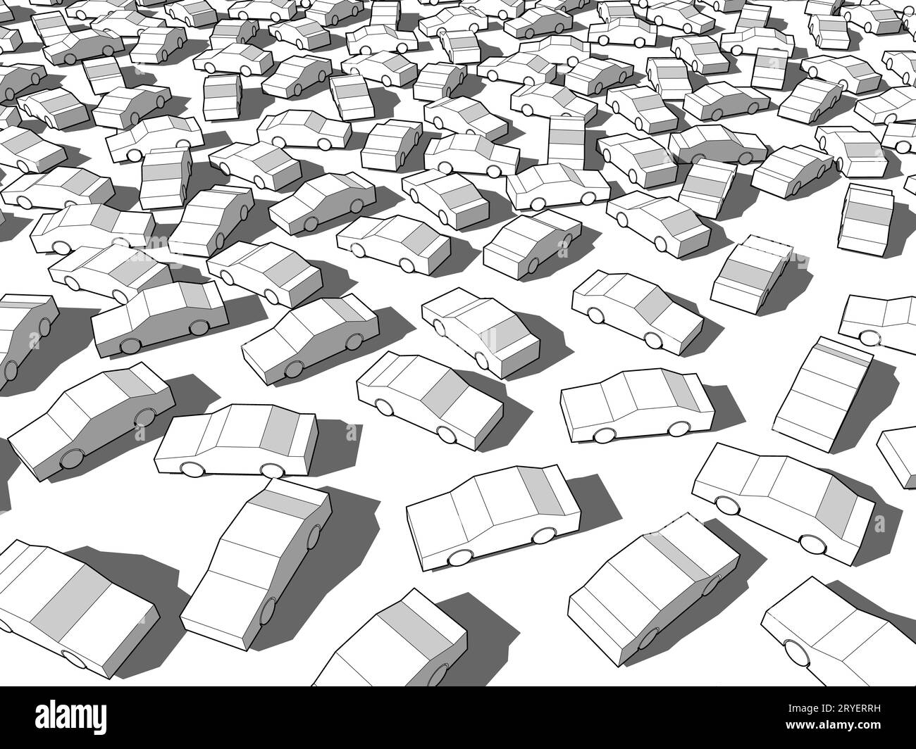 City highway traffic jam Black and White Stock Photos & Images - Alamy
