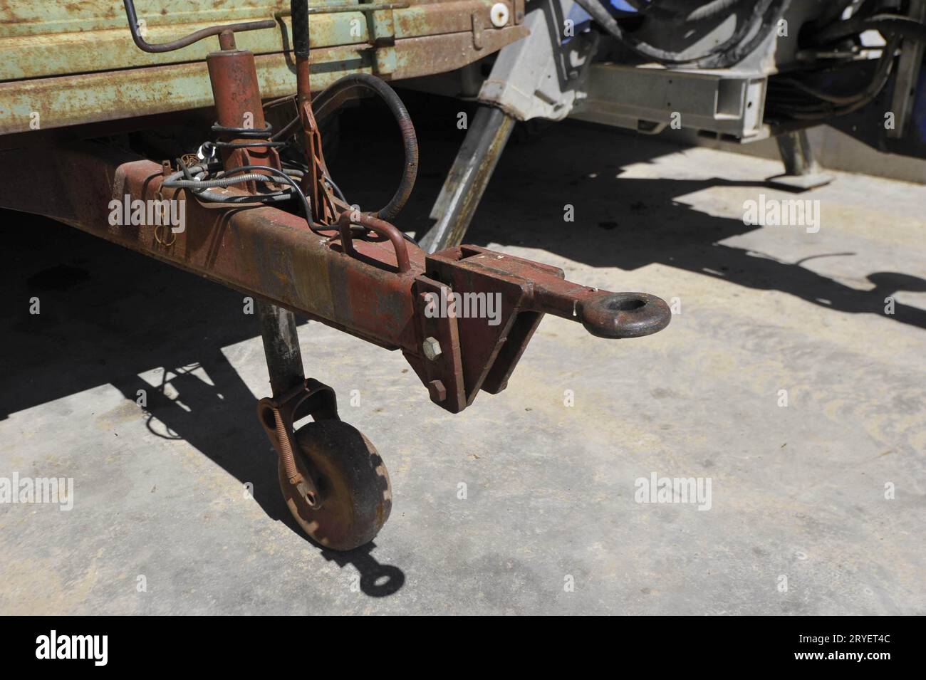 Agricultural loader wagon on a farm Stock Photo - Alamy