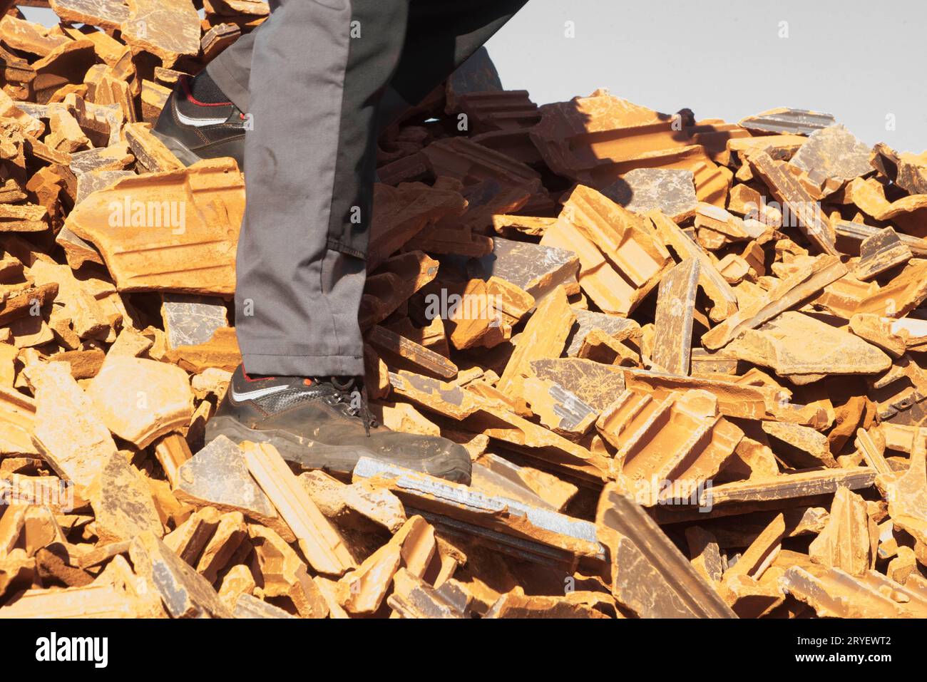 Broken bricks at the construction site Stock Photo - Alamy