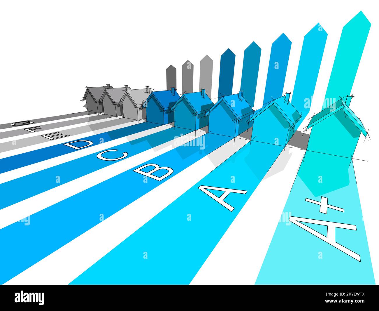 Seven plus extra one houses certified in eight energetic classes Stock ...