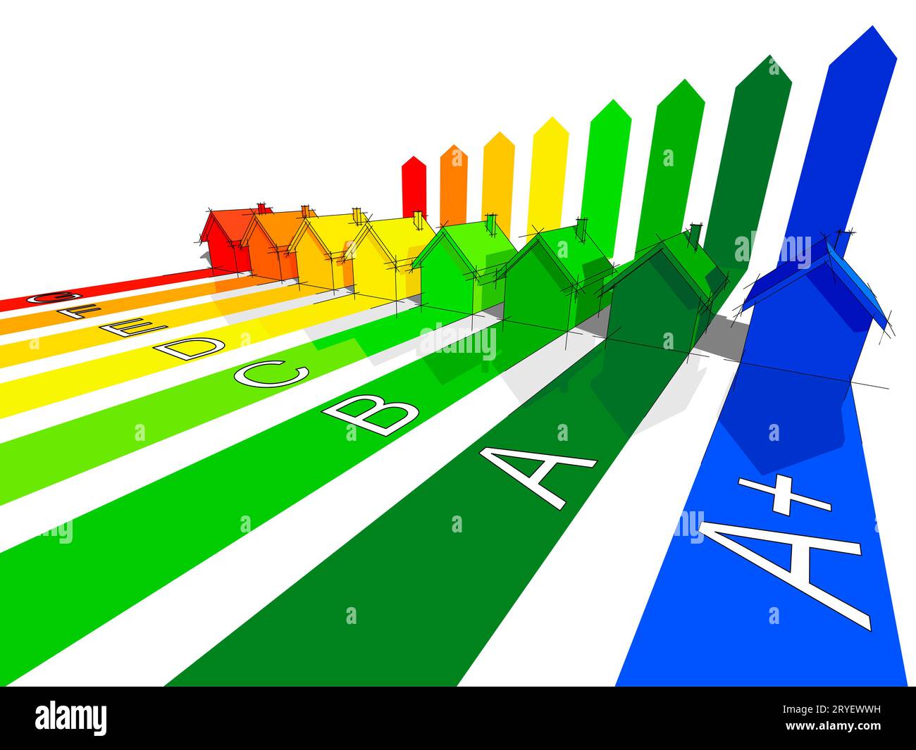 Seven plus extra one houses certified in eight energetic classes Stock ...