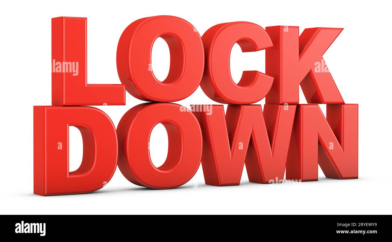 Lockdown warning Cut Out Stock Images & Pictures - Alamy