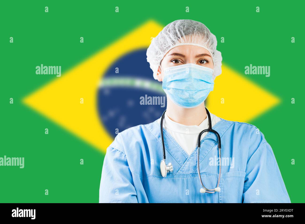 Brazil flag female doctor hi-res stock photography and images - Alamy