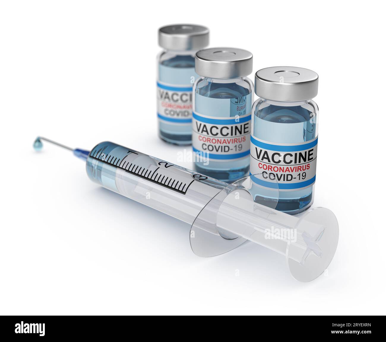 Vaccine and syringe Stock Photo - Alamy