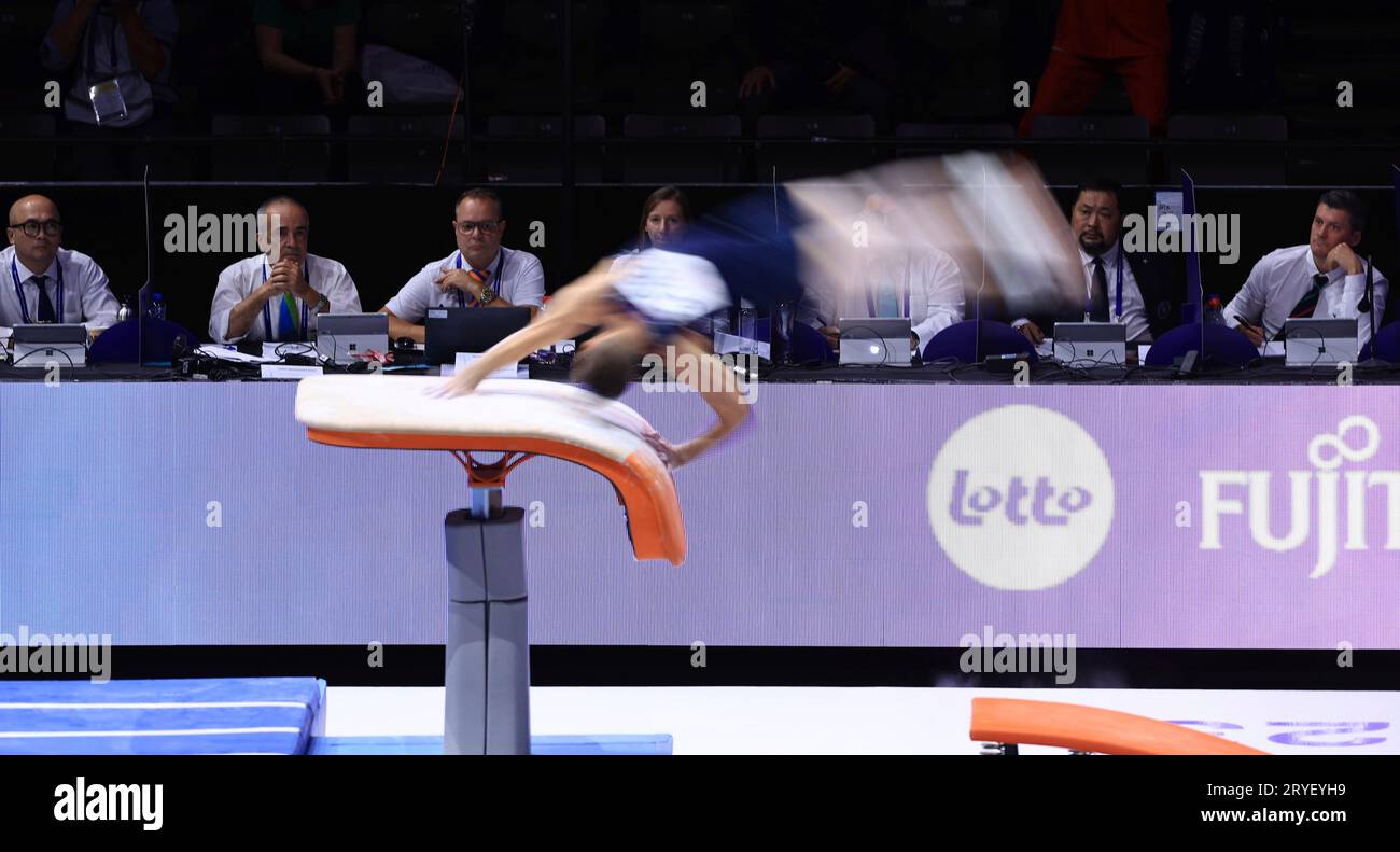 JUDA Paul of United States performs during long horse (vault) of ...