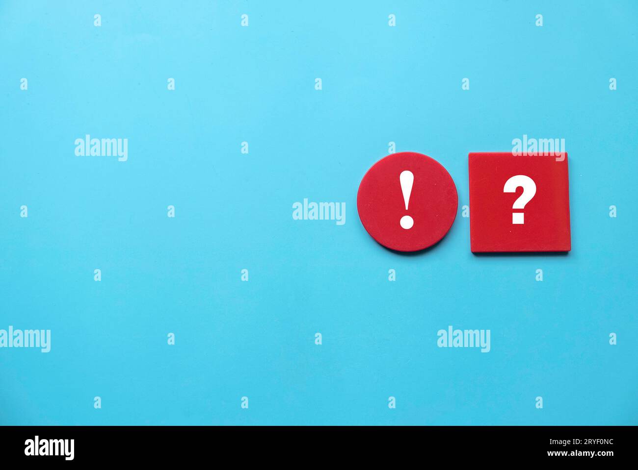 Concept of uncertainty, urgency, importance, inquiry, faq, questions and answers. Exclamation ...