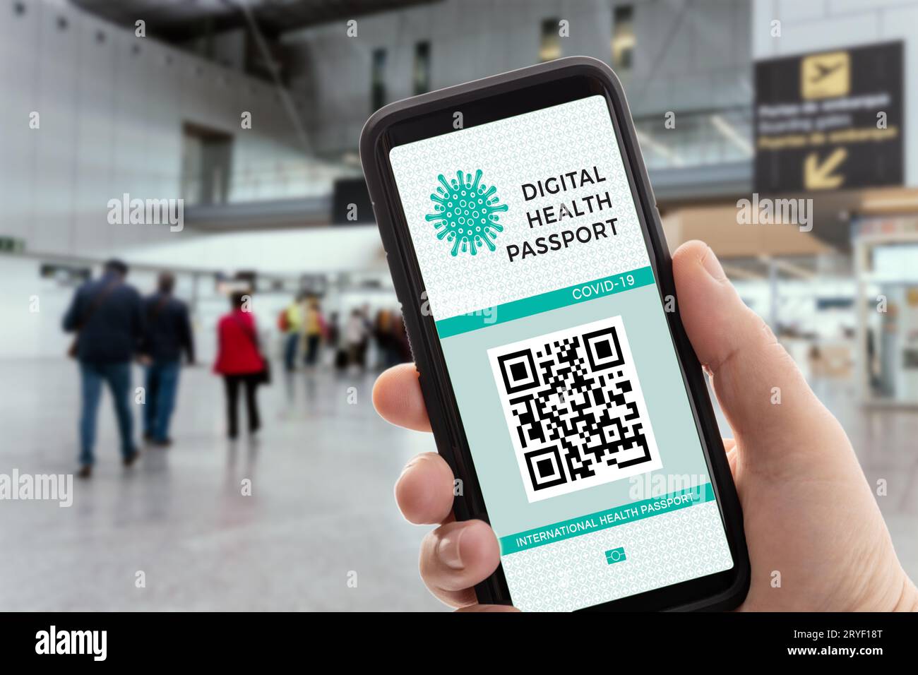 Digital health or Vaccination passport on a mobile phone allowing ...