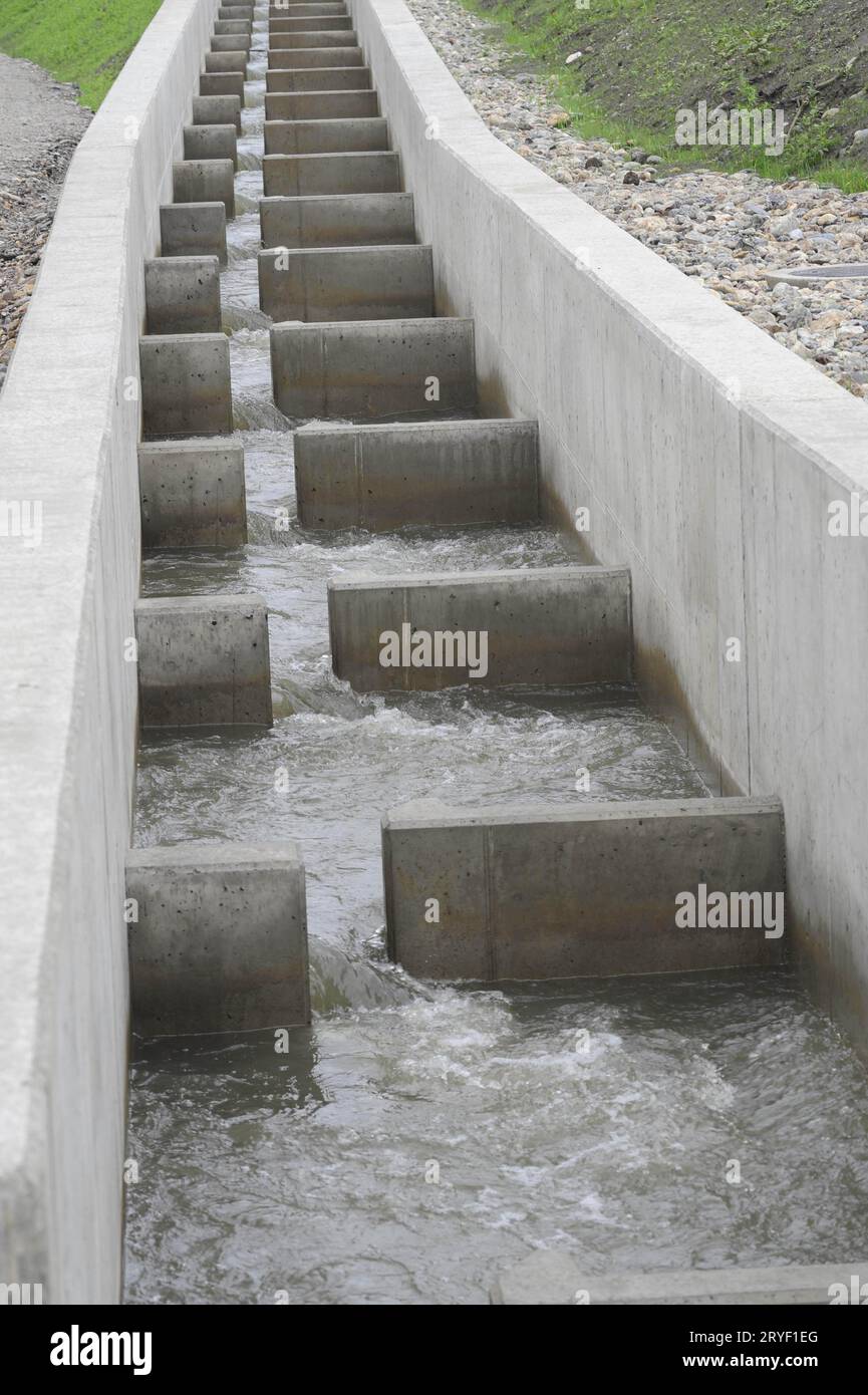 Fish ladder to help fish overcome barriers Stock Photo - Alamy