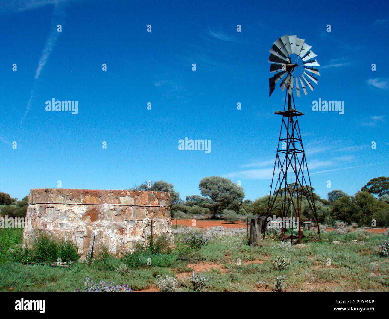 Windmill or wind wheel in Australia Stock Photo - Alamy