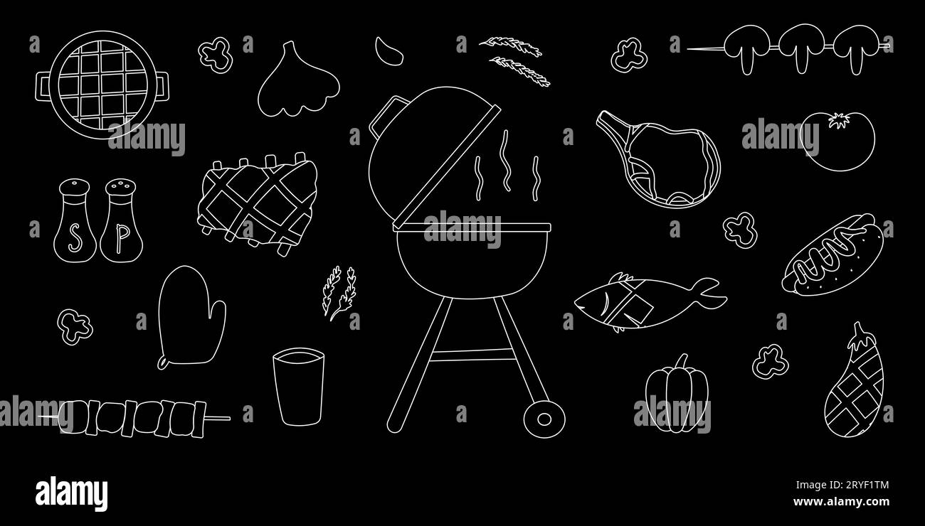 Cartoon grill fish Black and White Stock Photos & Images - Alamy