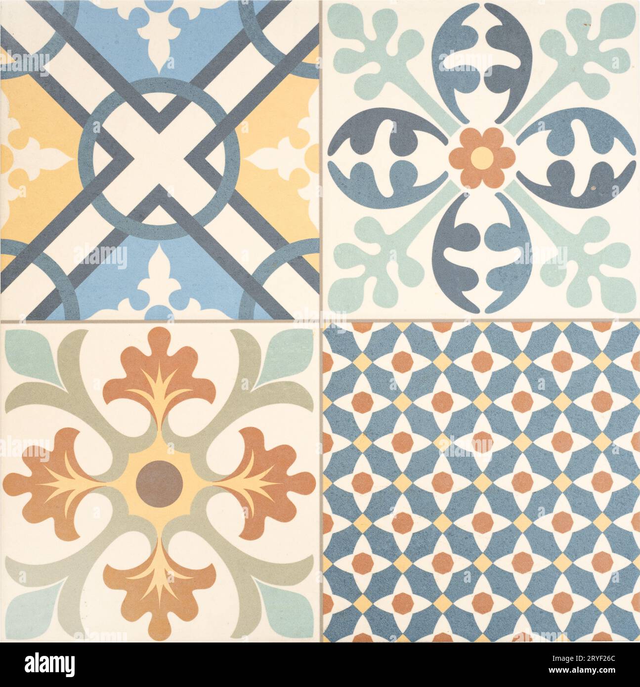 Colorful decorative Tile. Old retro style Stock Photo - Alamy