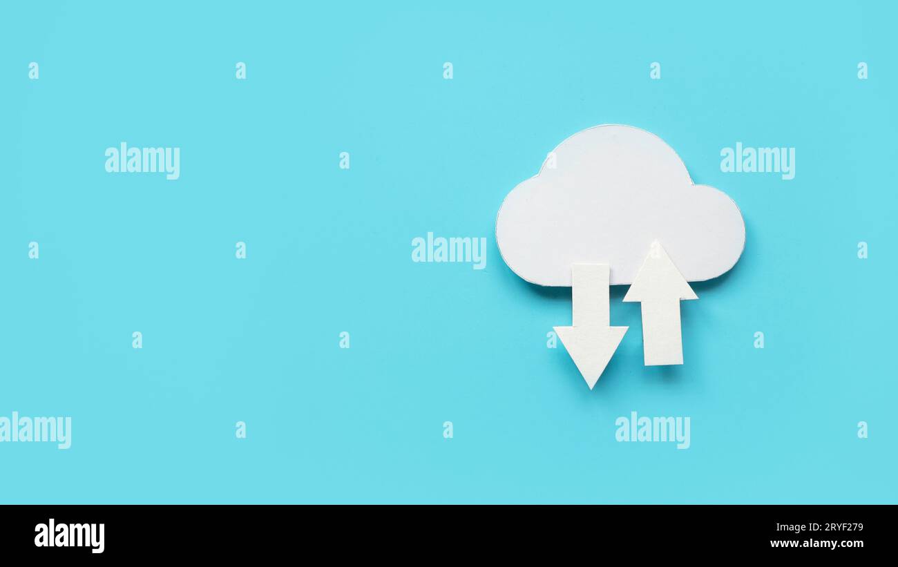 Cloud computing data storage concept.Network computing technologies. Digital server. Icon of ...