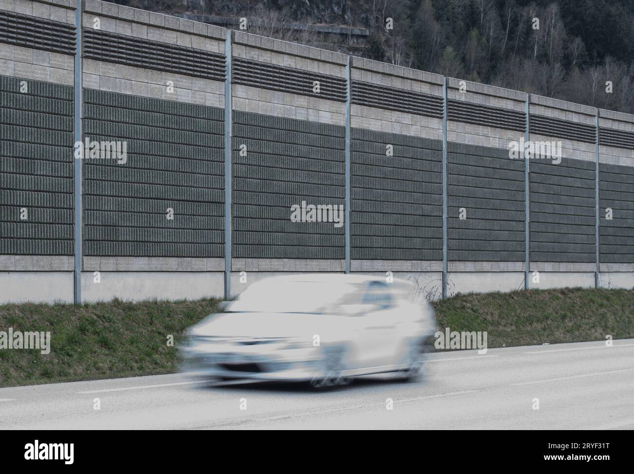 Noise barrier on the motorway Stock Photo - Alamy