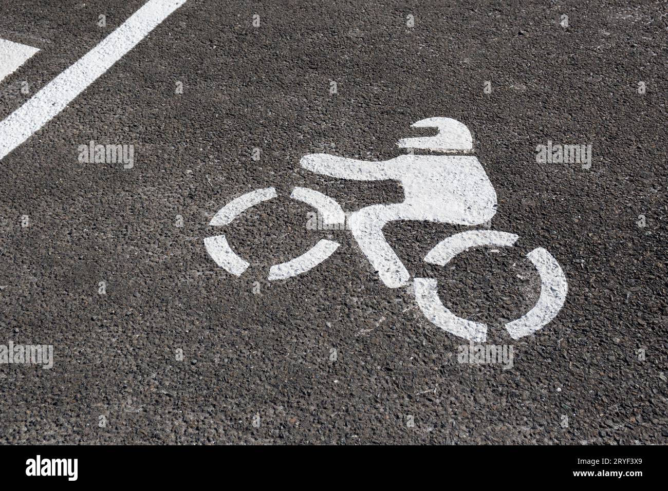 Motorcycle parking space on outdoors. MotorBike sign painted on asphalt ...