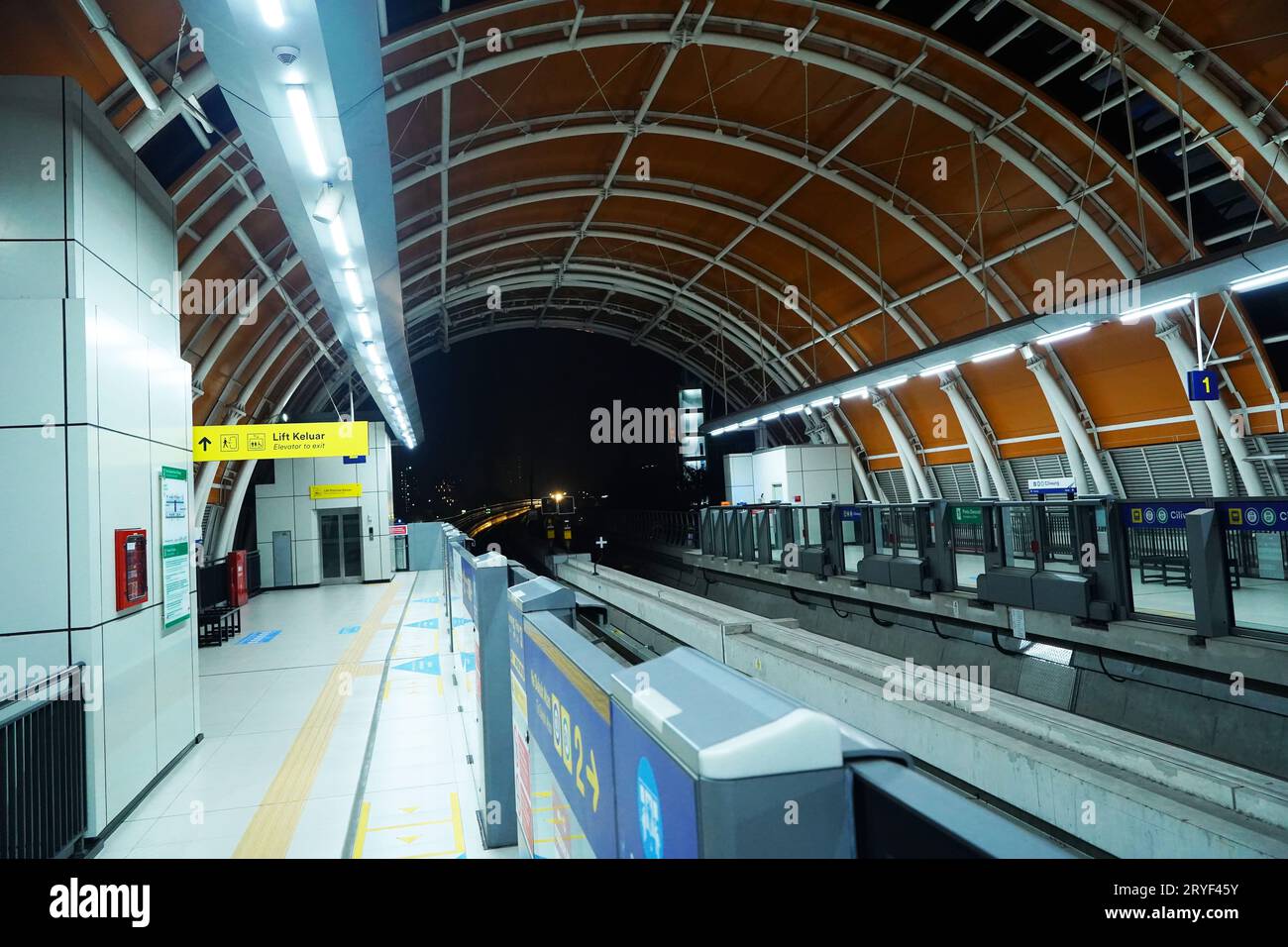 September 28, 2023. Jakarta, Indonesia. The atmosphere of the LRT ...